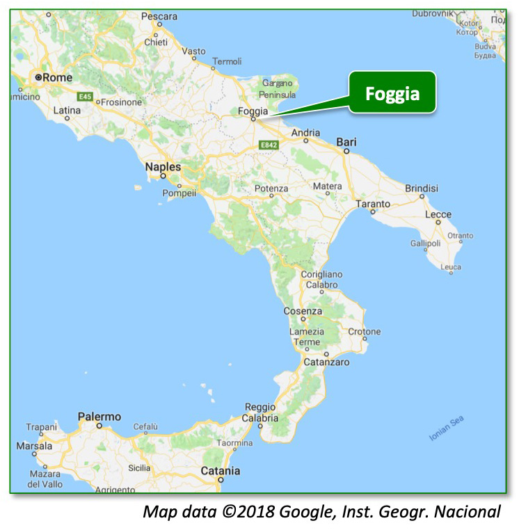 Bombardeo De Foggia Italia Mapa